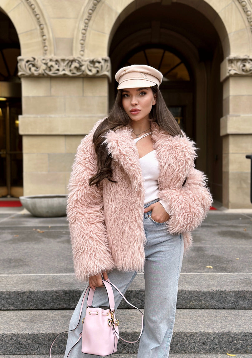 Reversible Faux Fur Coat “Tigrado” Pink – Be Brave 💙💛